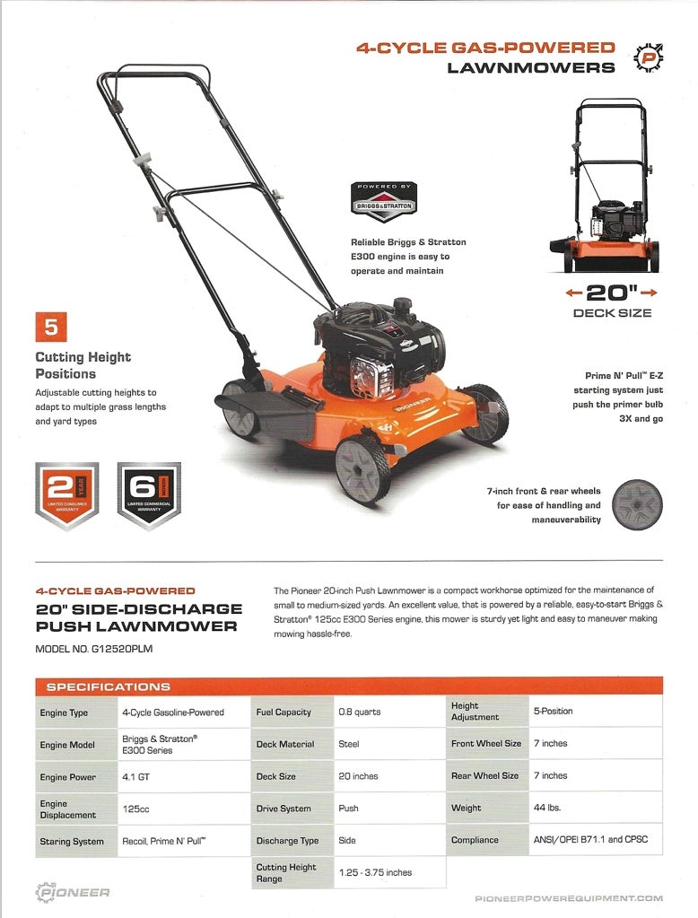 push mower side view